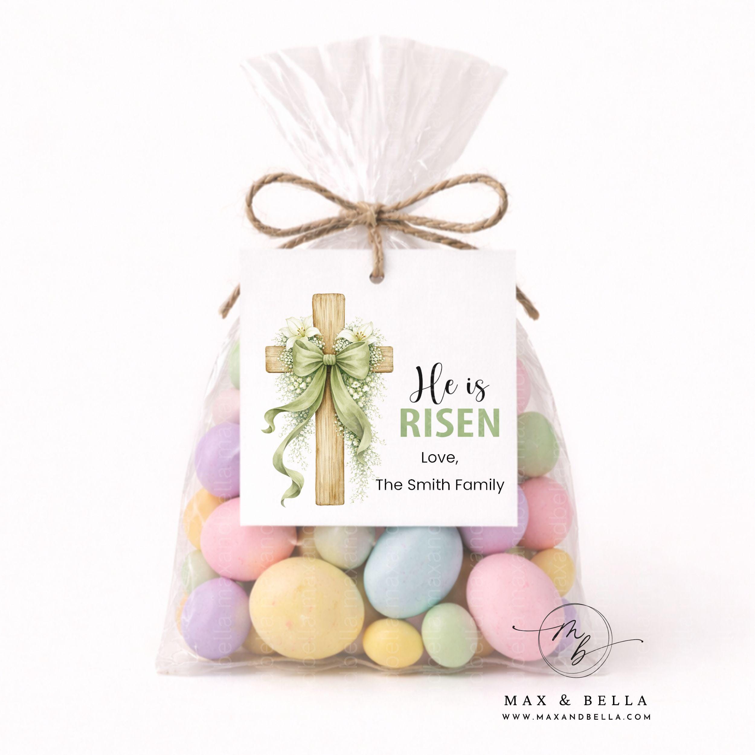 PRINTED He is Risen Easter Treat Tag | Religious Easter Favor Tag ...