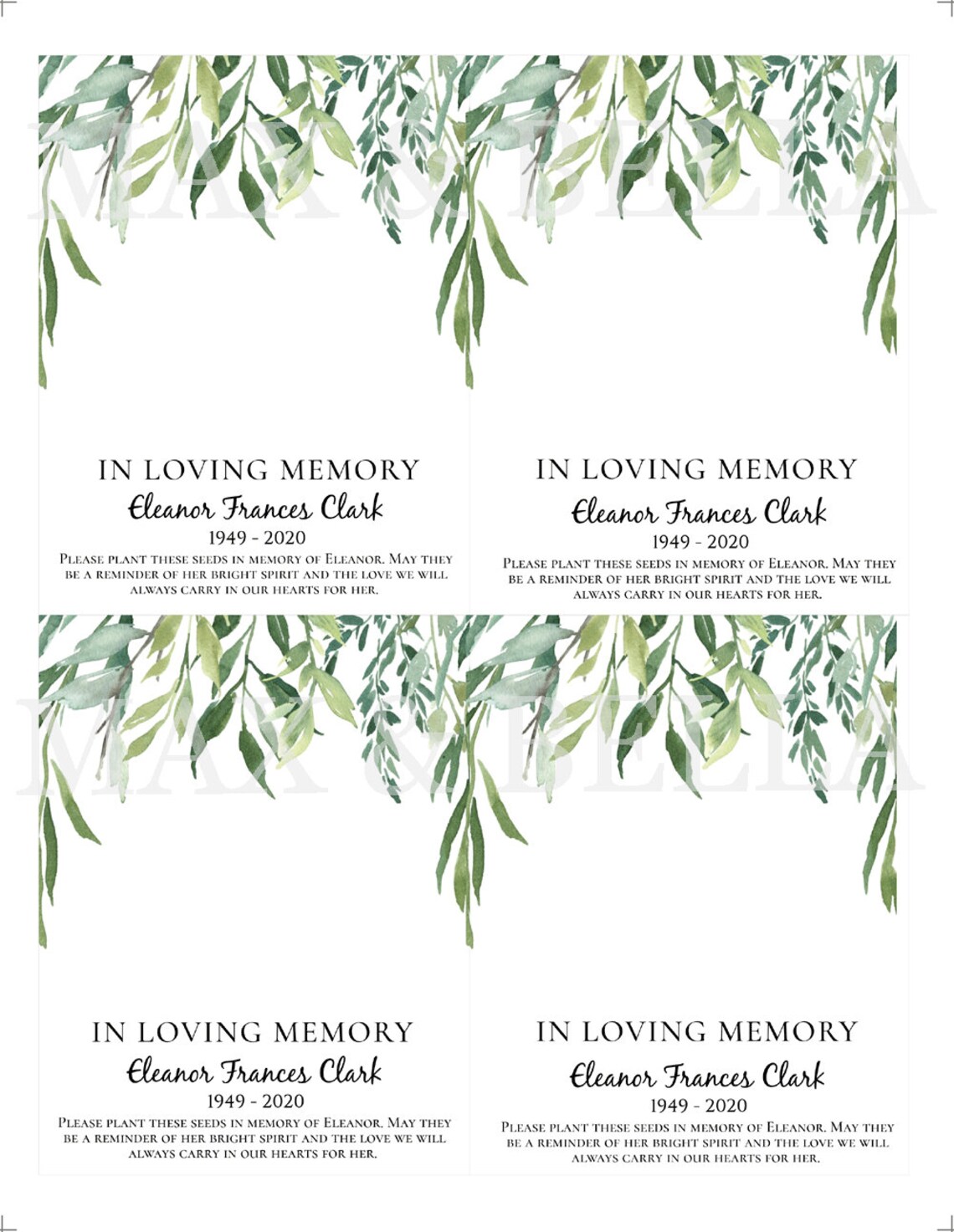 In Loving Memory Cards Printable