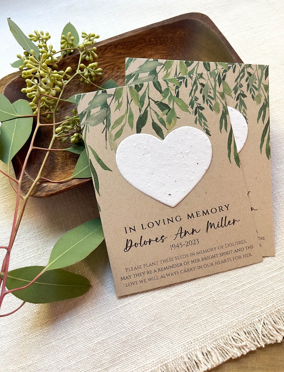 Memorial Card, Funeral Favor, in Loving Memory, Celebration of Life ...