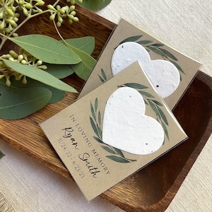 Flower Seed Paper Memorial Cards, in Loving Memory, Plantable, Eco ...