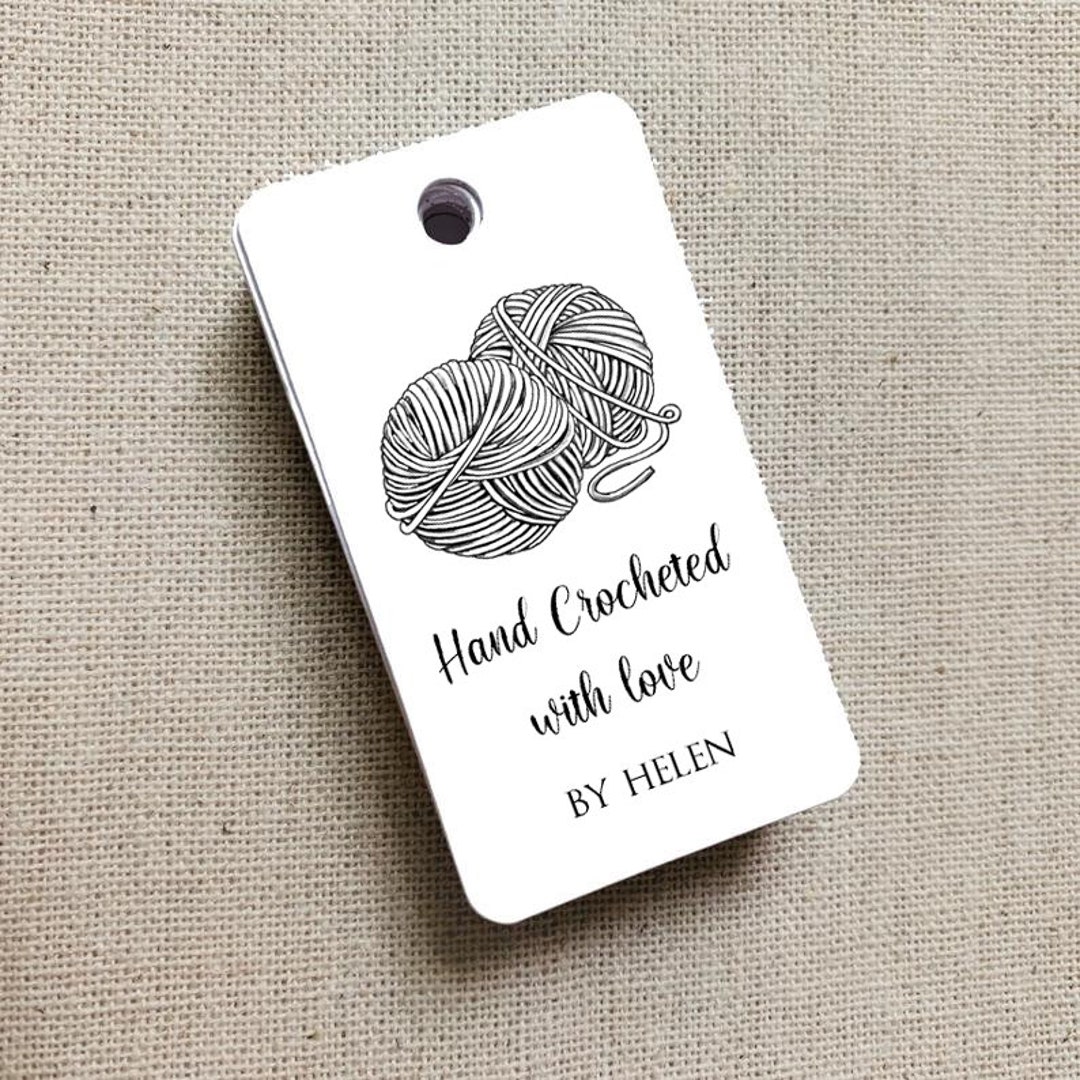 Crocheted Yarn Personalized Gift Tags, Handmade With Love Tags, Etsy ...