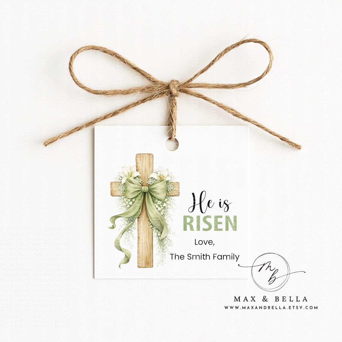 PRINTED He is Risen Easter Treat Tag | Religious Easter Favor Tag ...