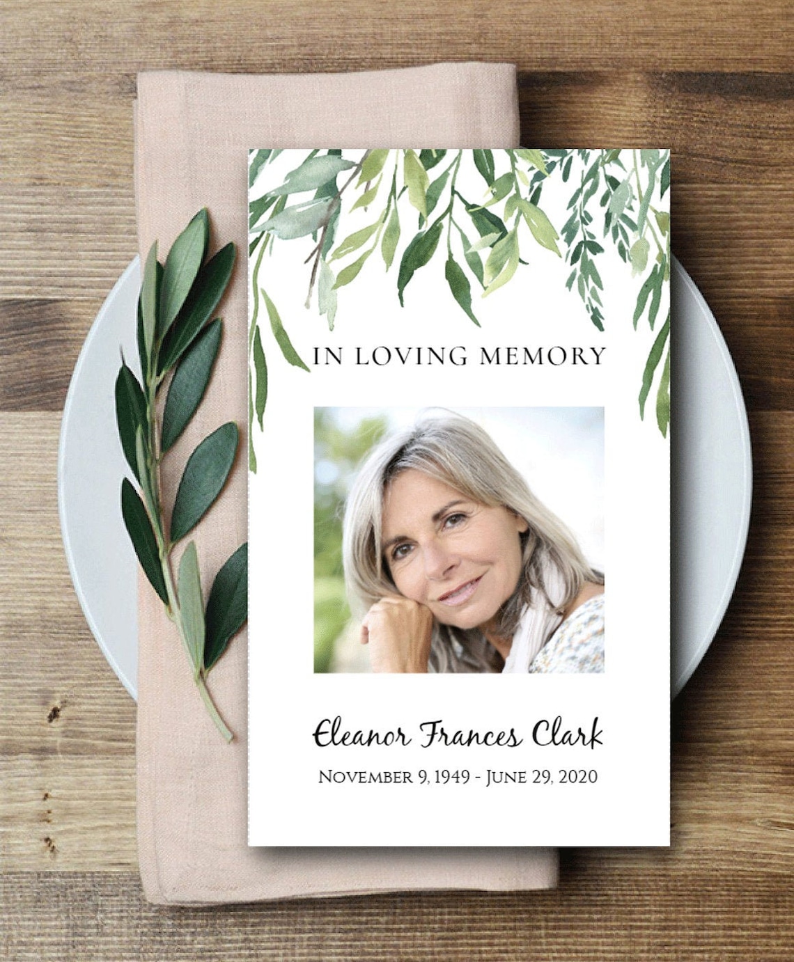 In Loving Memory Prayer Card Celebration of Life Editable | Etsy