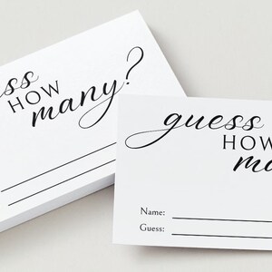 Guess How Many Cards, Guessing Game, Guess Game, Baby Shower Game, How ...