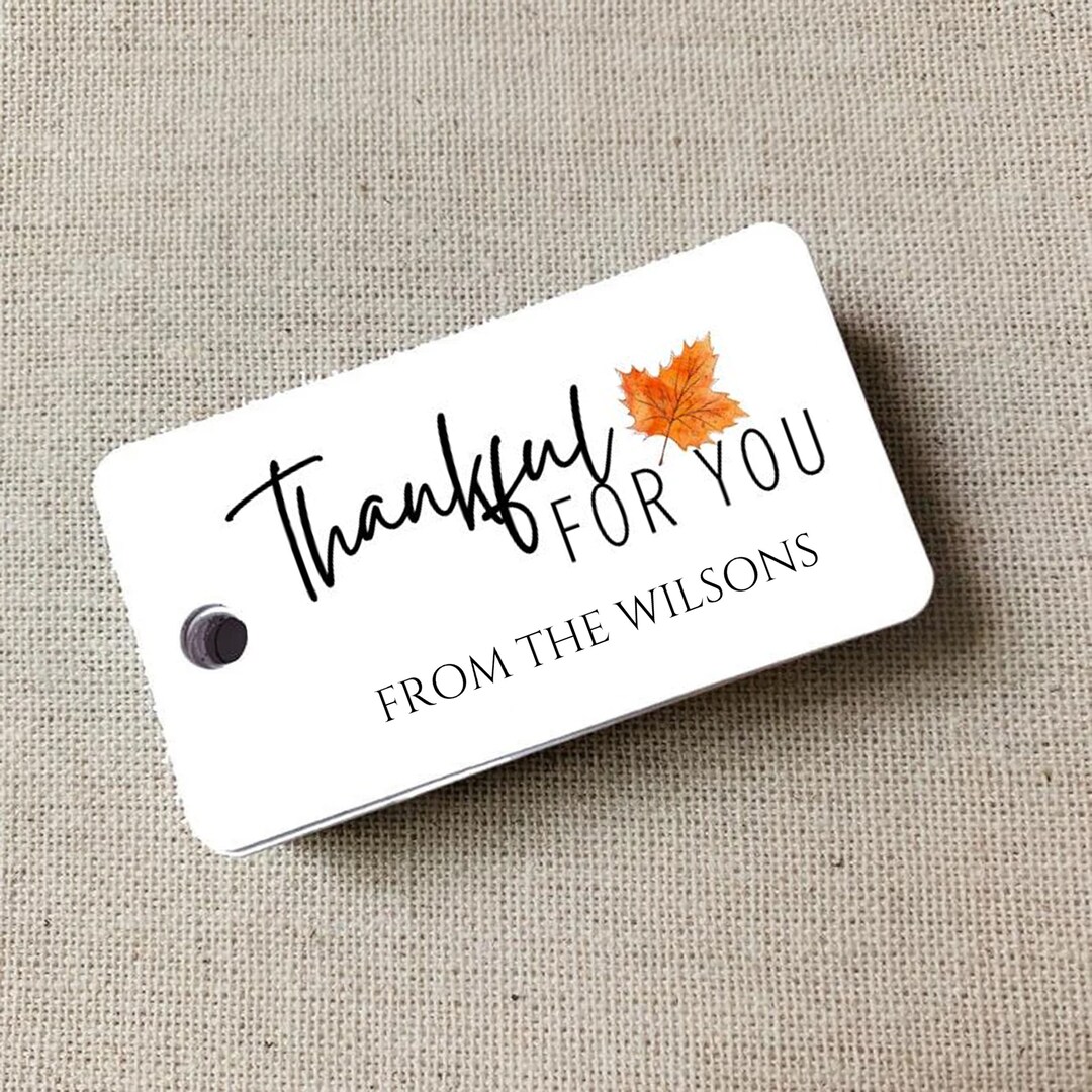 PRINTED Thanksgiving Tags, Thankful for You, Thanksgiving Gift Tags ...