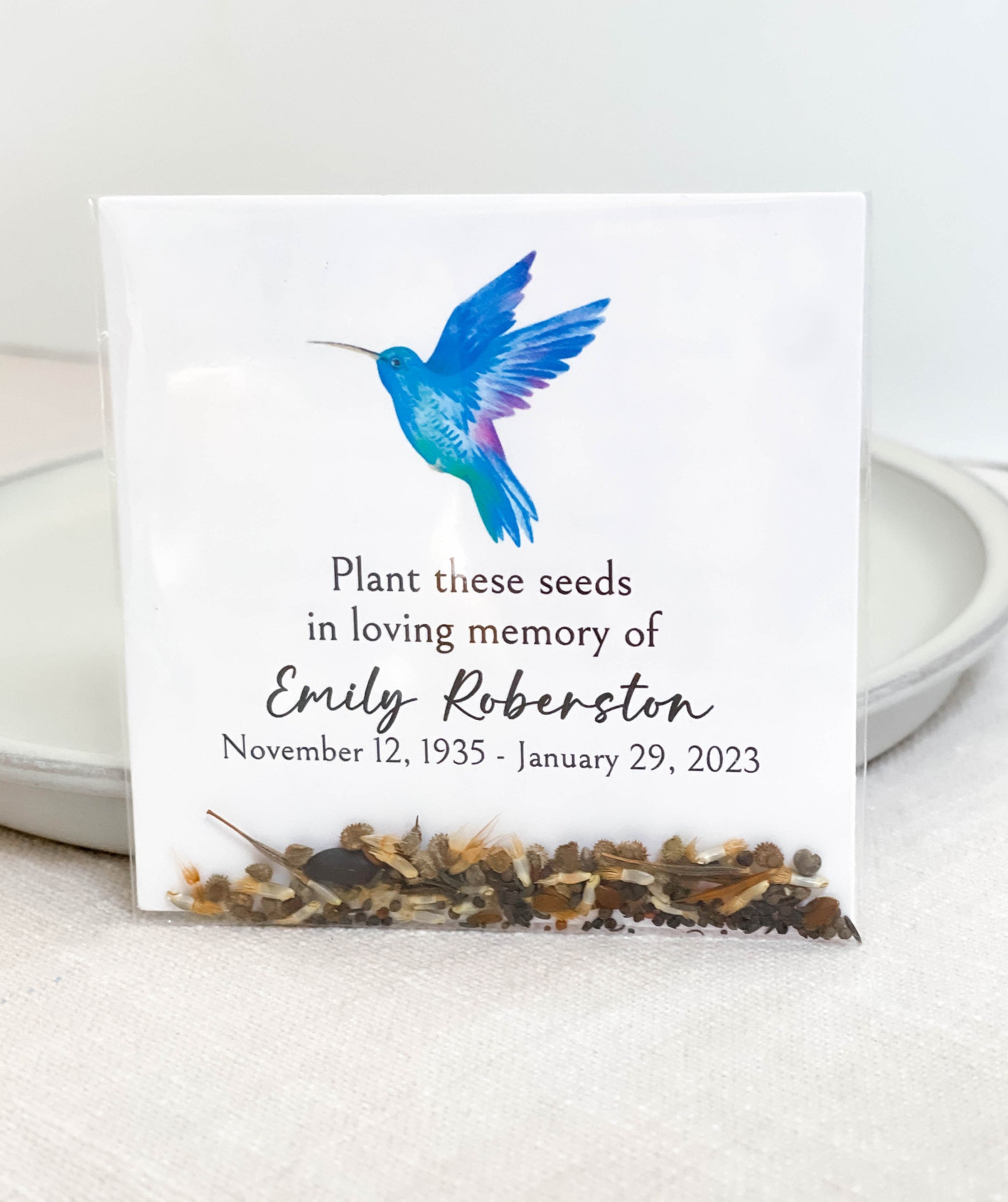 Memorial Seed Cards, Celebration of Life, in Loving Memory, Sympathy ...