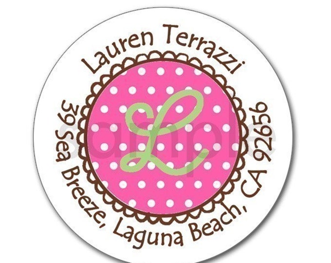 Personalized Scalloped Polka Dot Sticker, Address Label, Gift Tag ...
