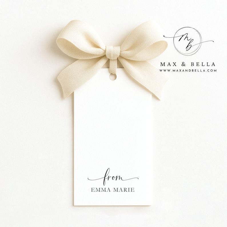 PRINTED Personalized Gift Tag | Minimalist Tags | Custom Tags ...