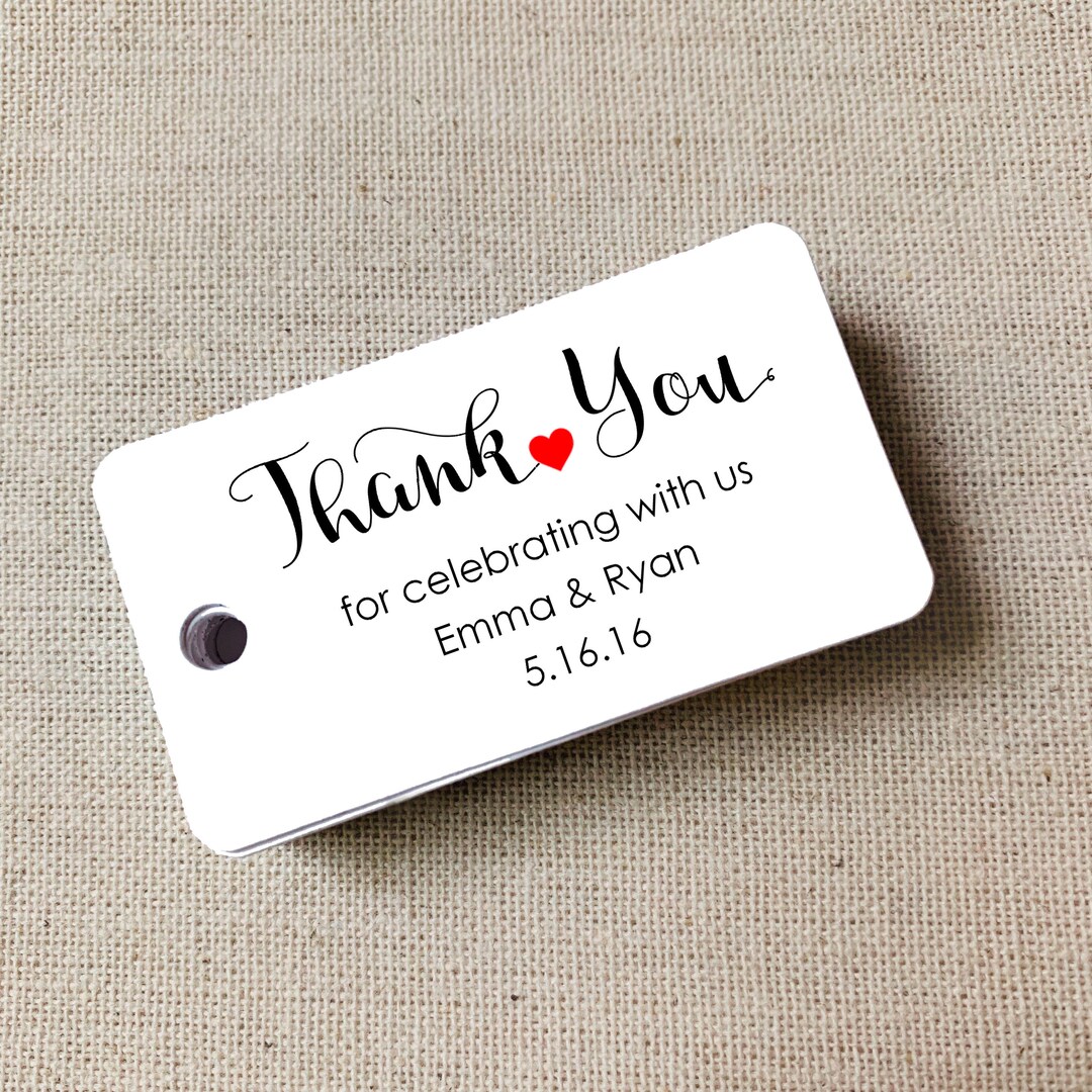 Custom Thank You Tags, Wedding Tags, Personalized Tags, Custom Wedding ...