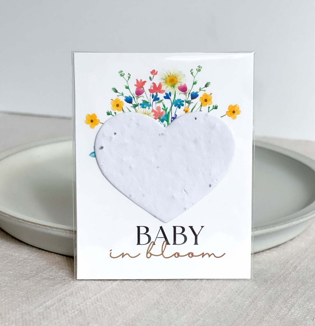 Baby in Bloom Cards, Flower Seed Paper, Plantable Seed Paper, Baby ...
