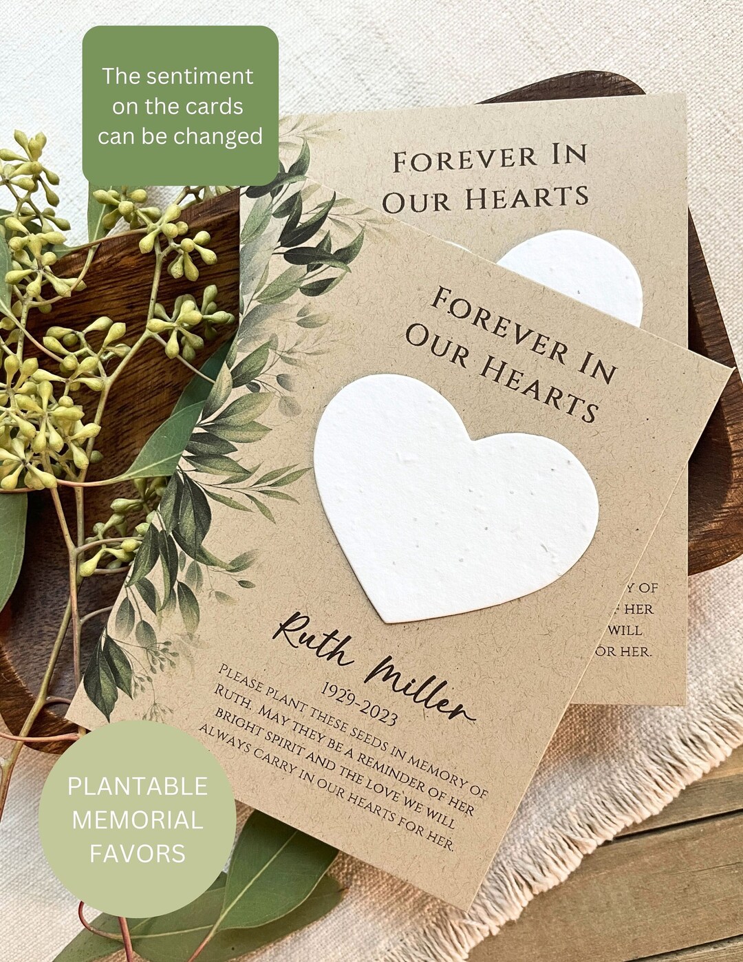 Memorial Cards, Funeral Favor, Celebration of Life, in Loving Memory ...