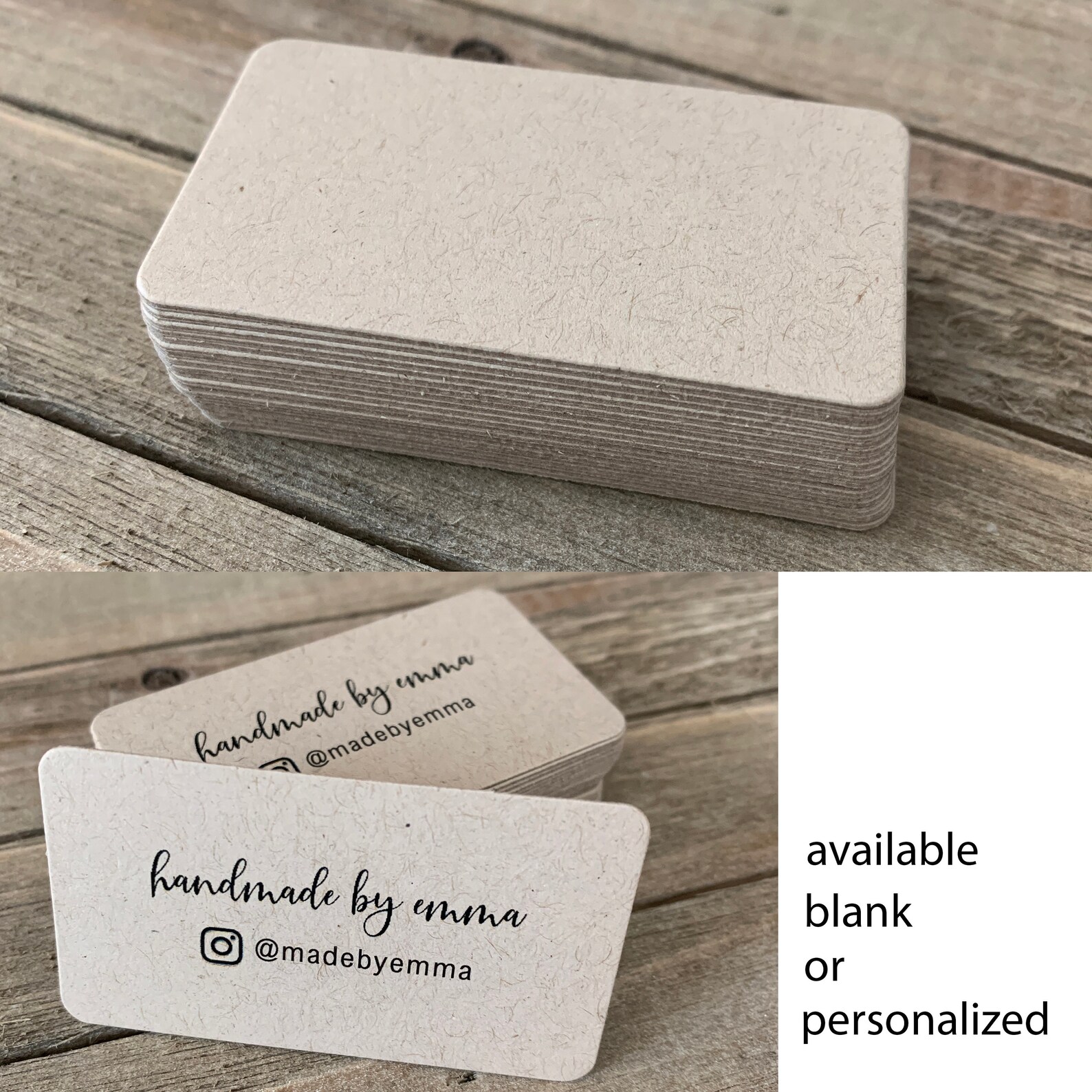 Mini Business Cards Handmade With Love Rounded Corners | Etsy