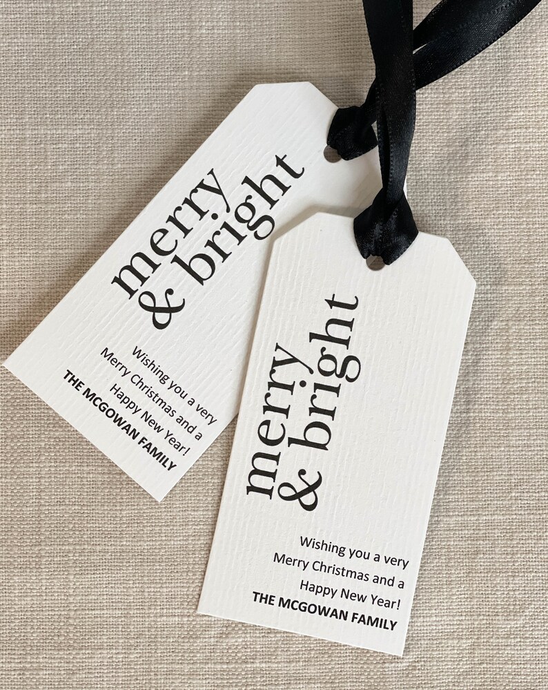 Christmas Tags, Merry and Bright, Merry Christmas, Tag, Holiday Gift ...