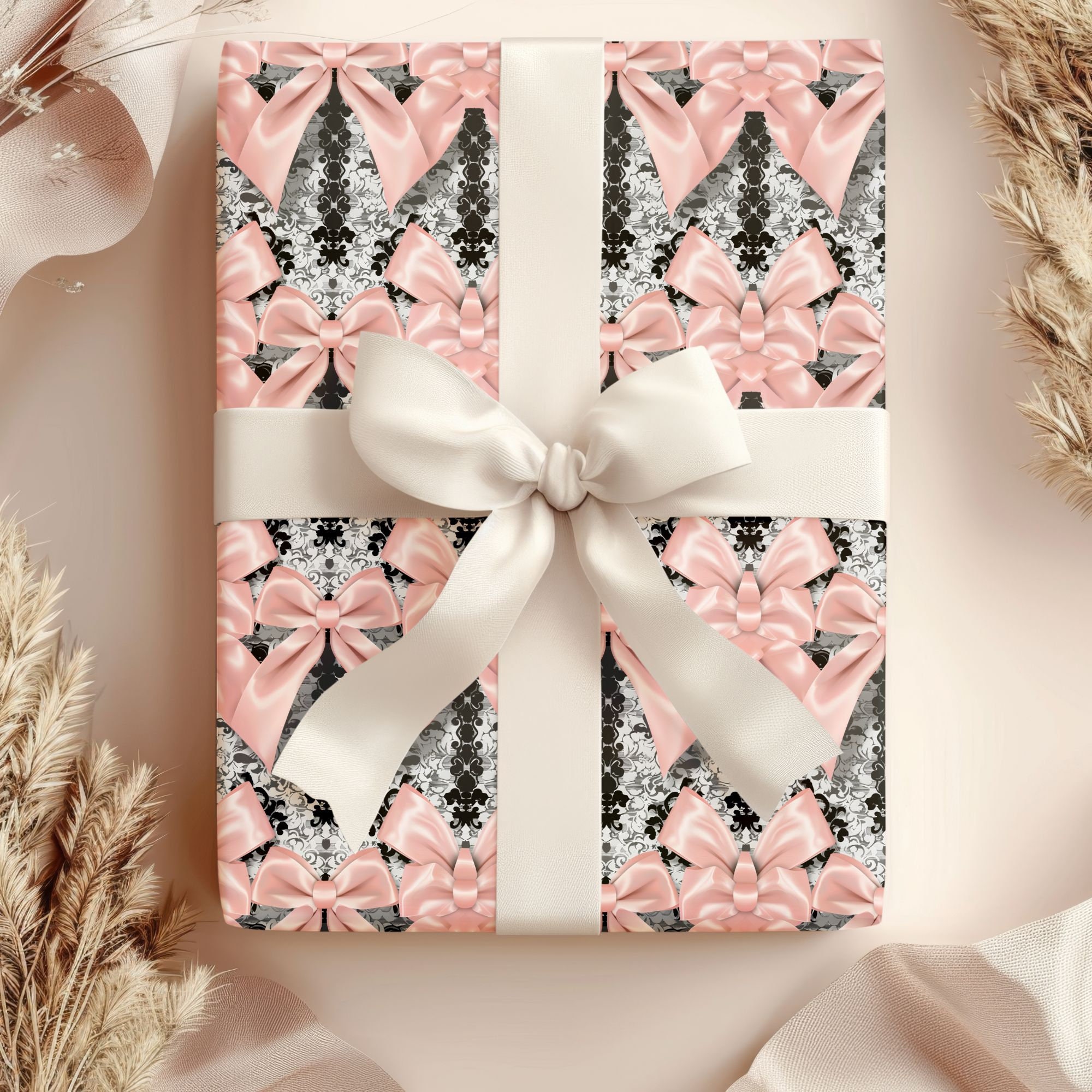 Pink Bow Seamless Pattern, Bow Background, Printable Paper, Pattern ...