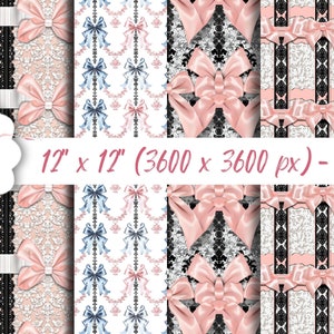Pink Bow Seamless Pattern, Bow Background, Printable Paper, Pattern ...