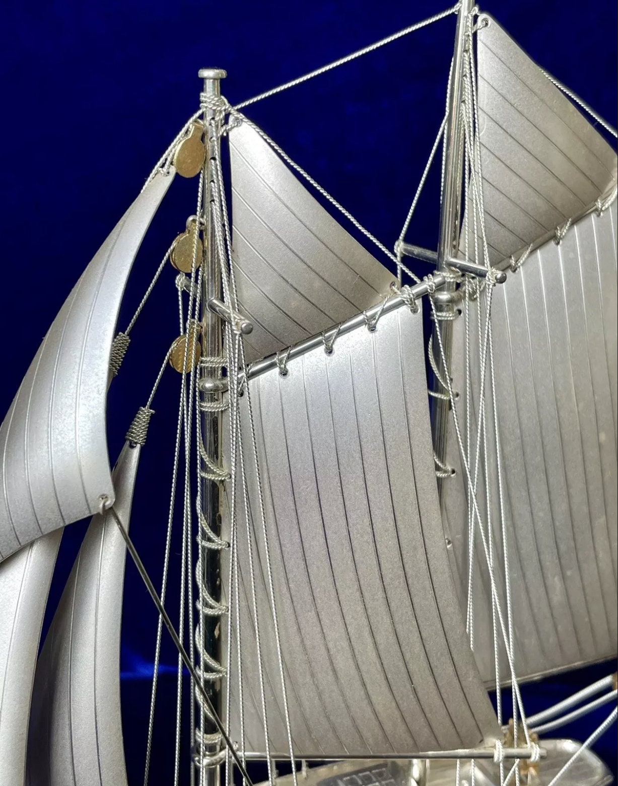 Silver Figurine Statue Yacht Sterling Nautical Sail Ship Figure Boat ...