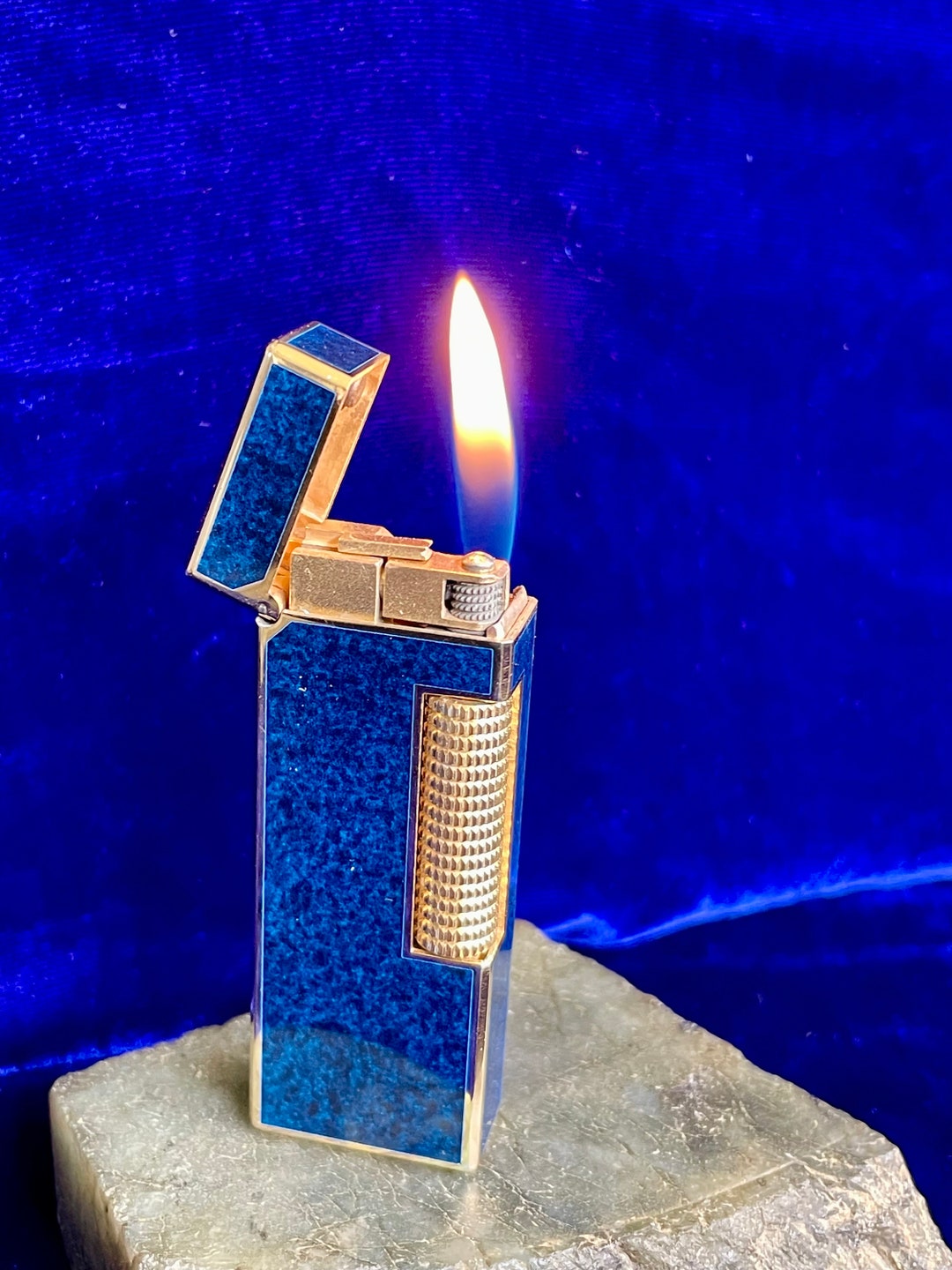 Vintage Lapis Blue Lacquer Dunhill Lighter Mint Condition Working 1 ...