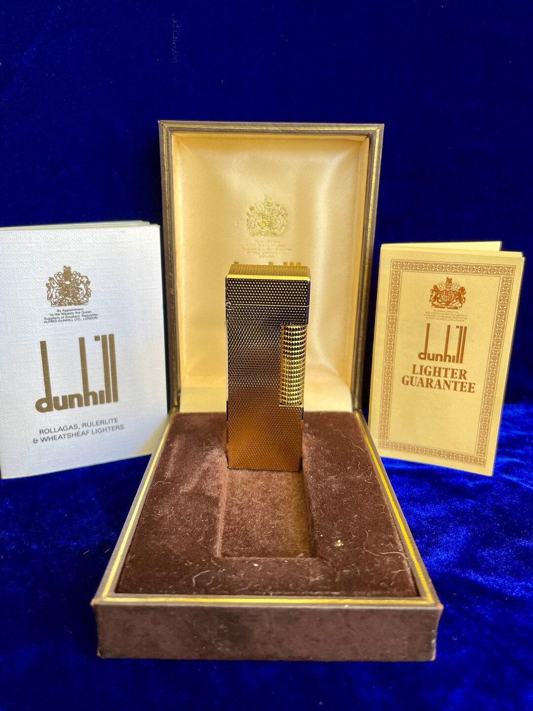 Vintage Dunhill Lighter Rollagas Gold Super Mint Condition Works 1 Year ...