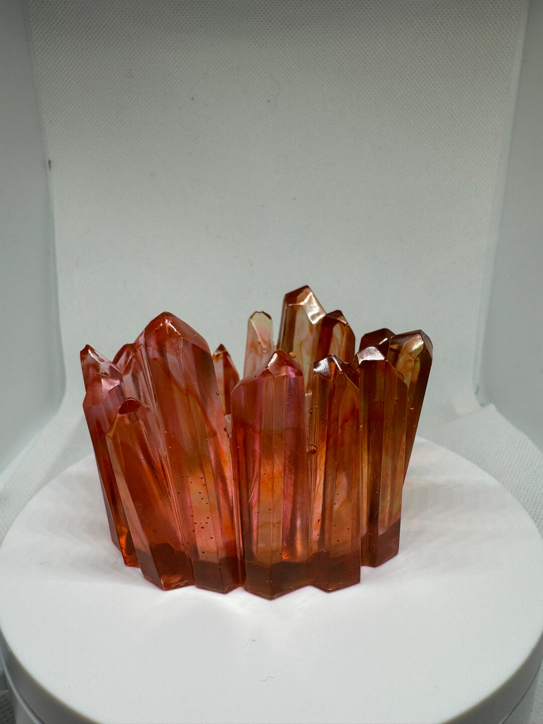 Crystal Cluster Tea Light Holder Candle Holders Tea Candle Holder Resin ...