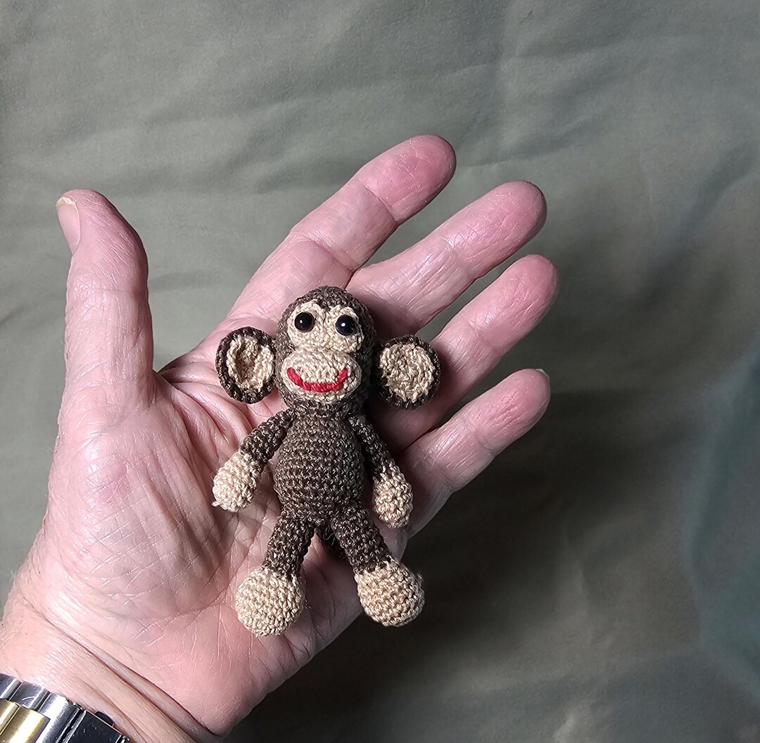 Marley the Darling Mini Monkey Crochet Stuffed Animal Amigurumi Plushie ...