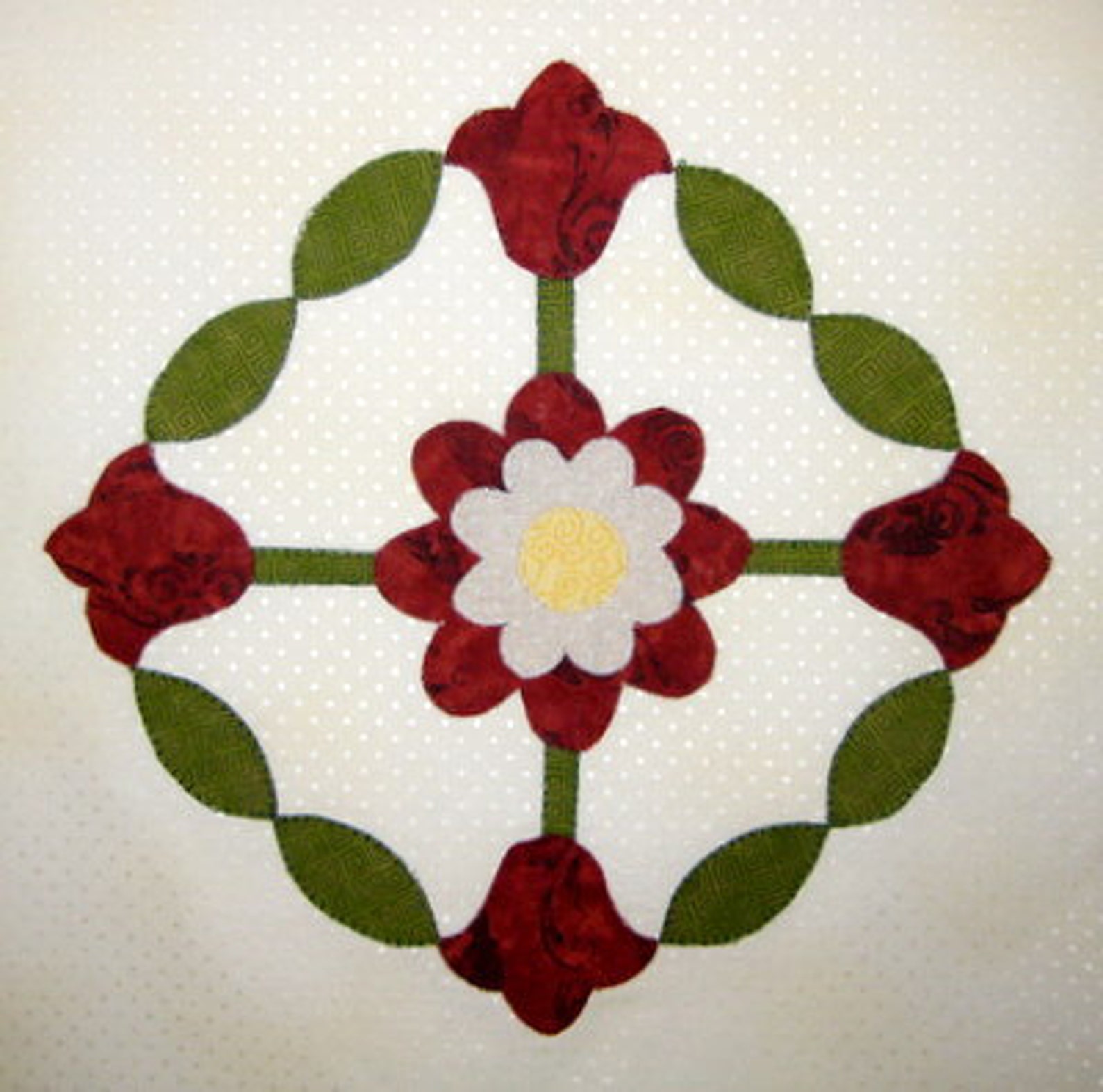 Rose Garden Quilt Block Pattern - Etsy