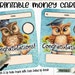 Graduation Owl Printable Money Card | Graduation Money Holder Printable ...