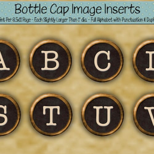 Printable Gold and Black Vintage Typewriter Keycaps - Etsy
