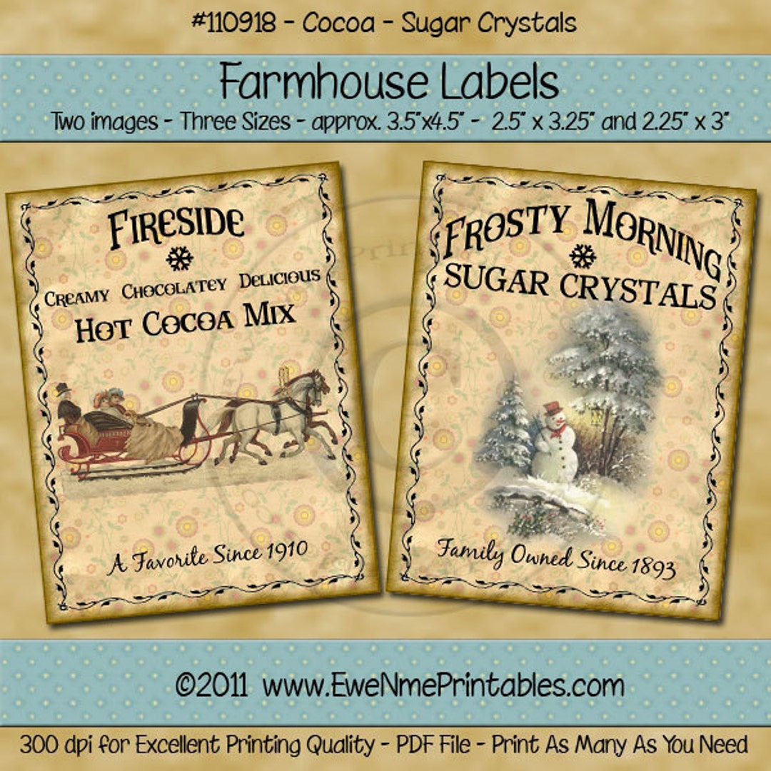 Farmhouse Printables - Printable Labels - Primitve Tags - Rustic ...