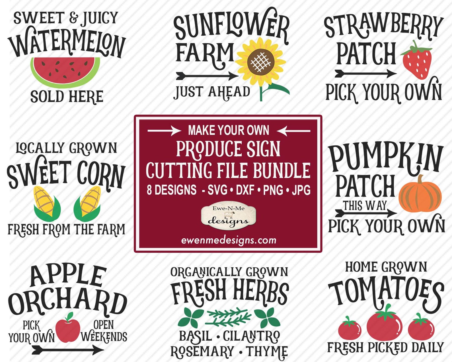 Produce Sign SVG Bundle Sunflower SVG Tomato Pumpkin Svg - Etsy