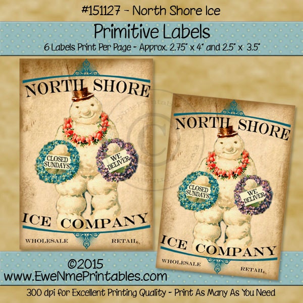 Primitive Christmas Label Printable - Victorian Snowman Primitive Tags ...