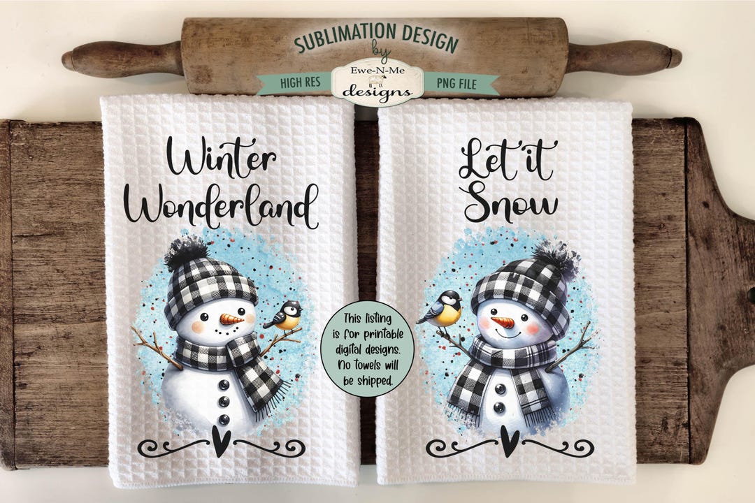 Buffalo Plaid Snowmen Sublimation Designs - Black White Buffalo Plaid ...