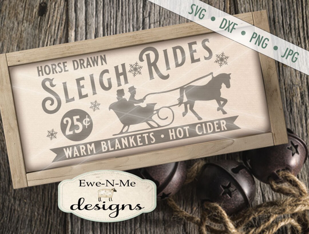 Christmas SVG - Horse Drawn Sleigh Svg, Sleigh Ride Svg - Winter Svg ...
