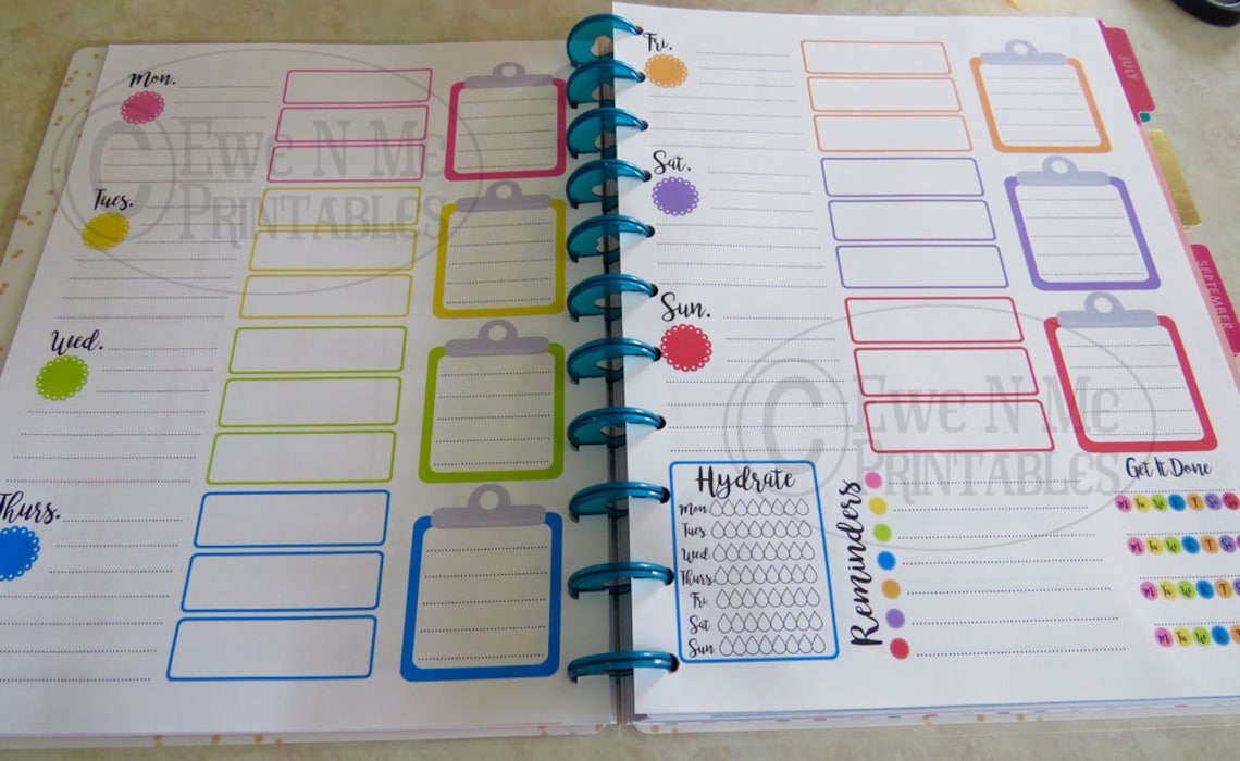 Letter Size Planner Pages Printable Planner Pages Happy - Etsy