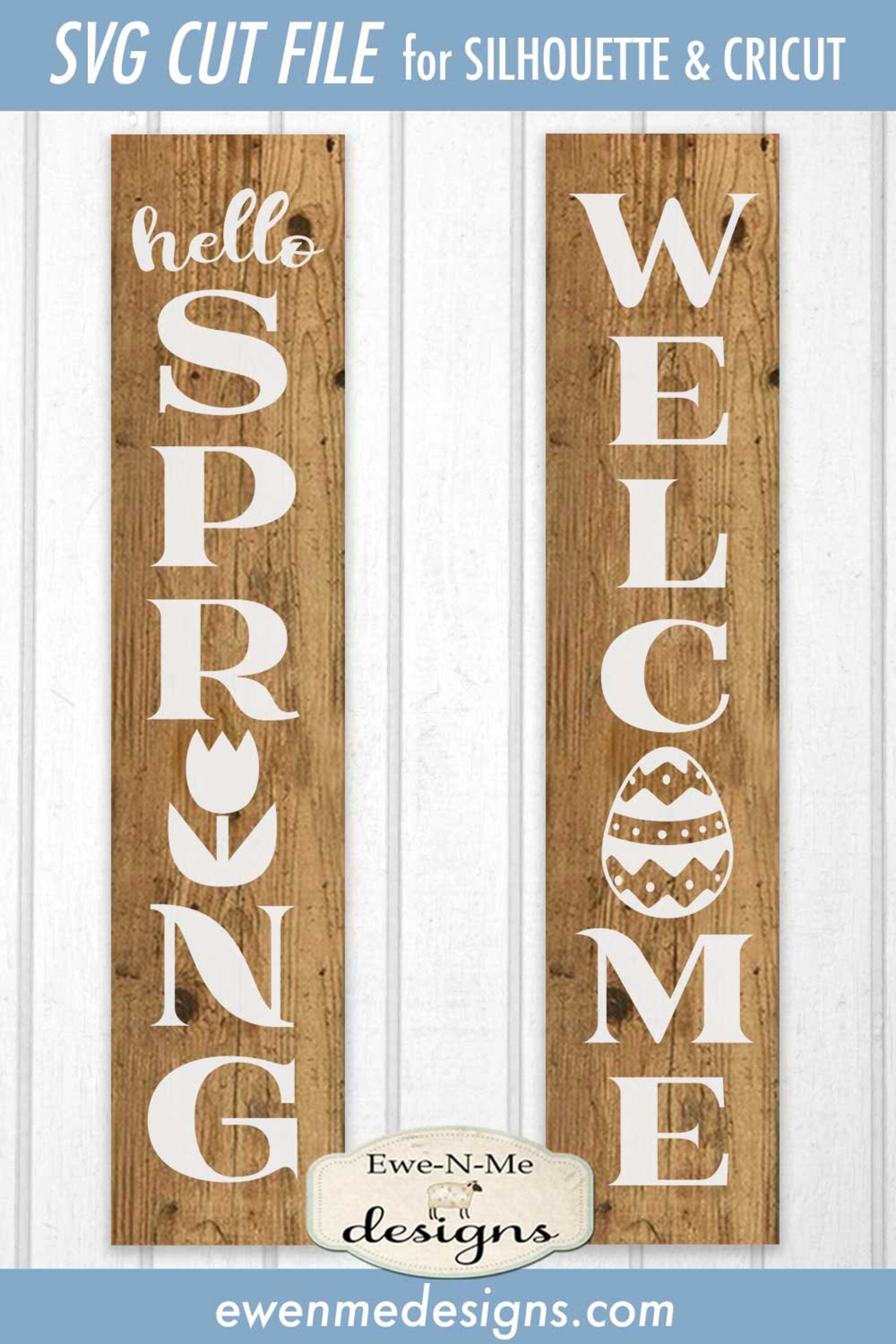 Hello Spring SVG - Easter Egg Welcome SVG - Vertical Porch Sign SVG - Etsy