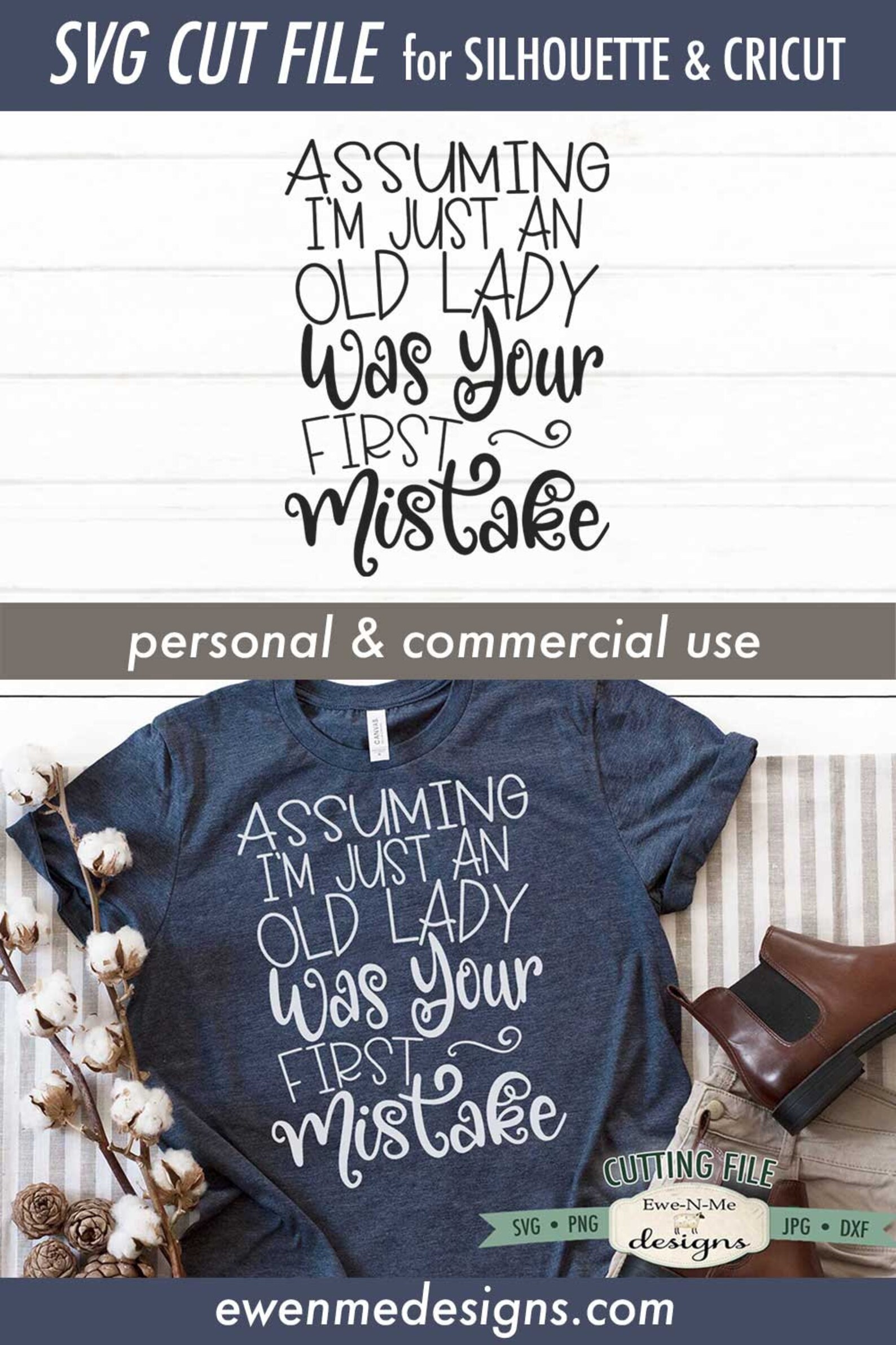 Old Lady SVG Your First Mistake SVG Sarcastic Old Lady SVG | Etsy