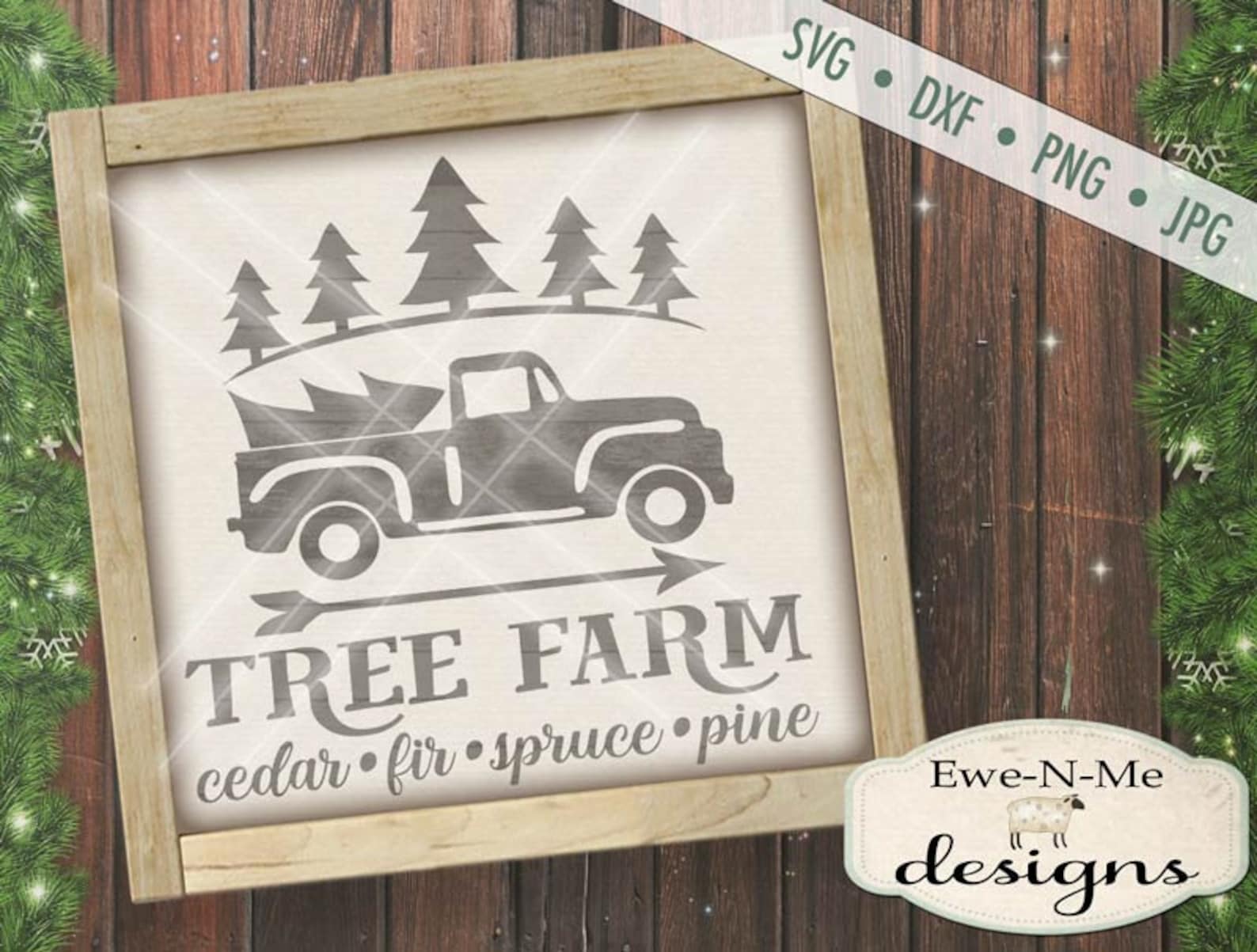Tree Farm SVG Truck SVG Christmas Svg Glass Block Svg | Etsy