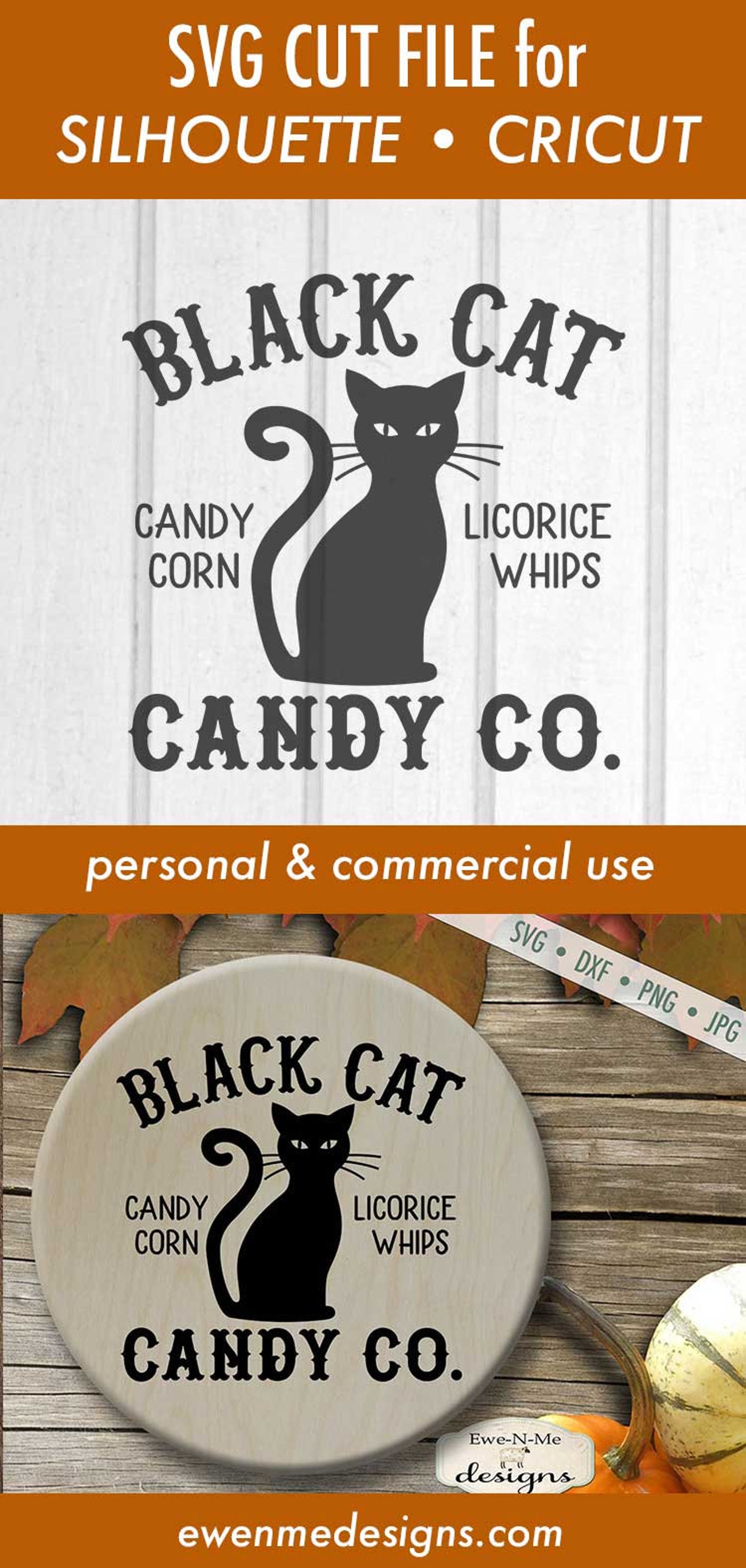 Halloween SVG Halloween Candy SVG Black Cat Svg - Etsy