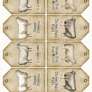 Printable Tags - Sheep - Farm - Sheet Tags in JPG and PDF - Etsy