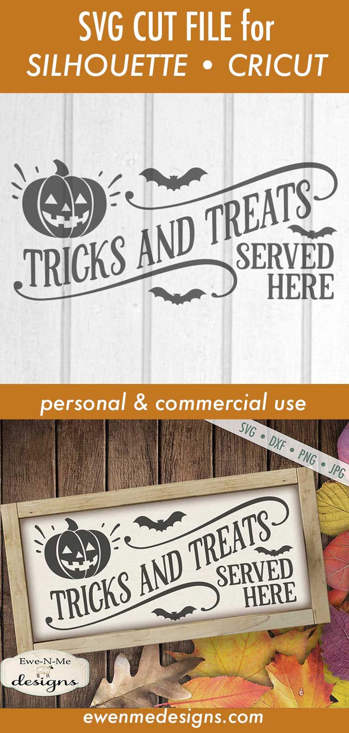 Halloween SVG Tricks Treats SVG Pumpkin svg Trick or | Etsy