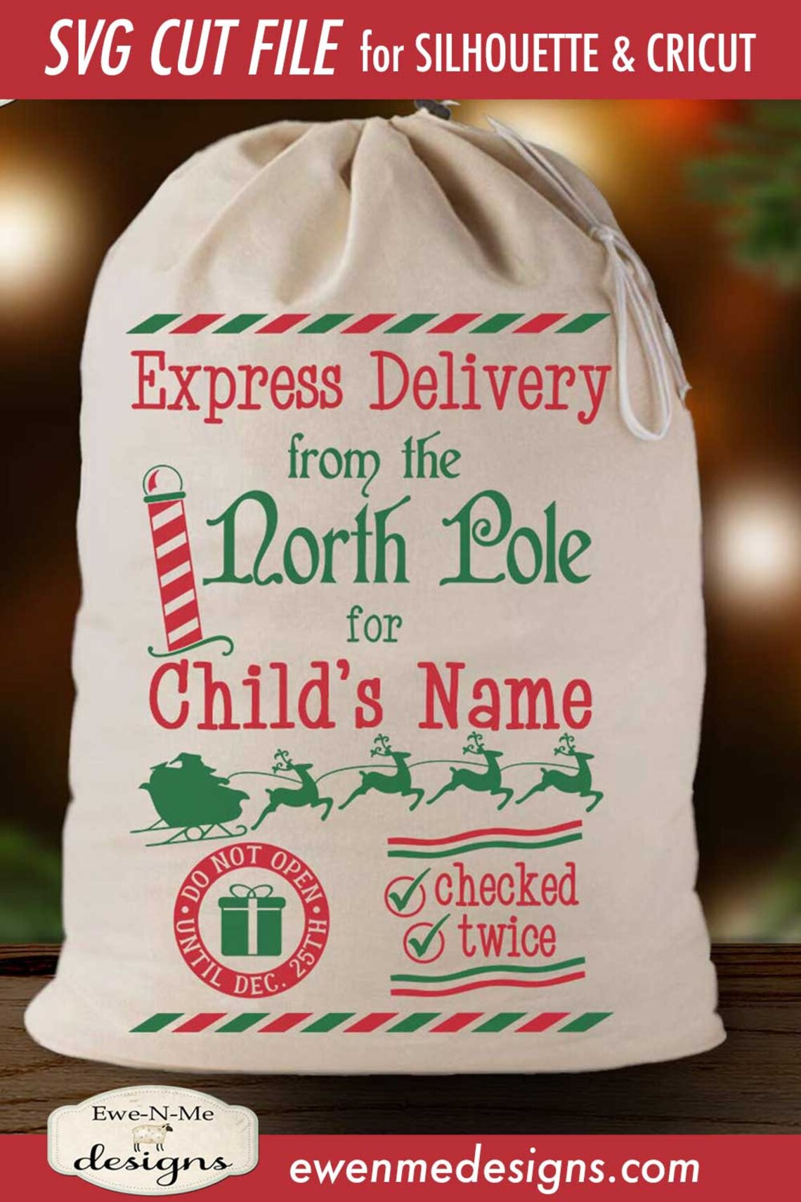 Express Delivery Svg Santa Sack Svg Santa Bag Svg North | Etsy
