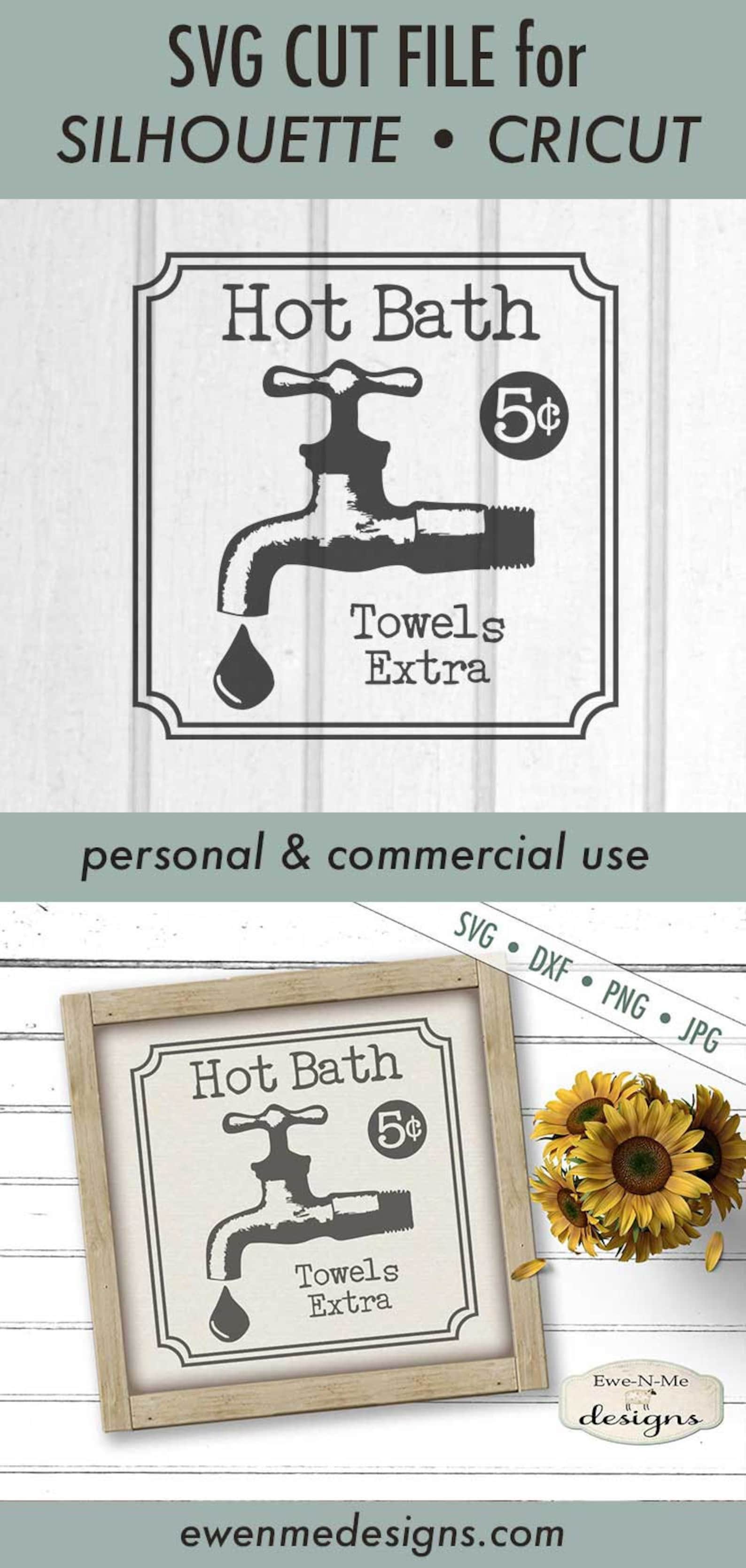 Hot Bath SVG Bathroom Svg Faucet SVG Bath SVG - Etsy