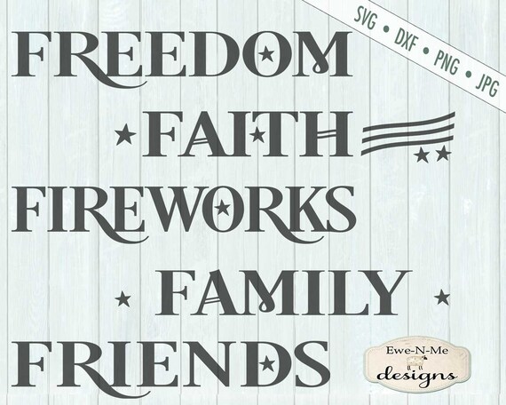 Patriotic sign Faith Family printable July 4th printable Patriotic ...