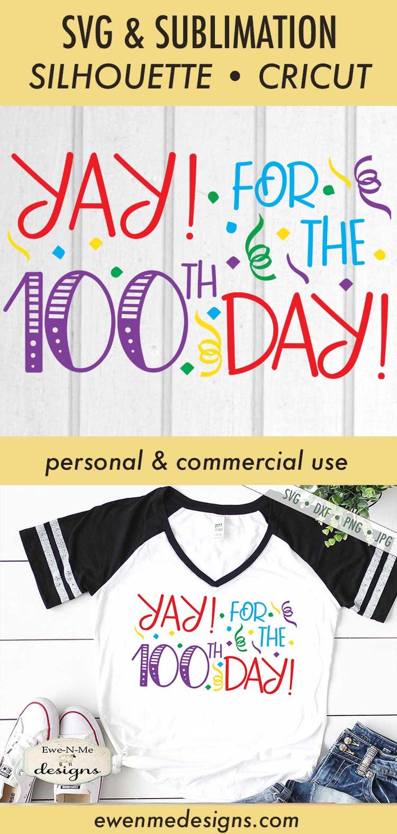 100 Days SVG Yay for 100th Day Svg School Svg Teacher | Etsy