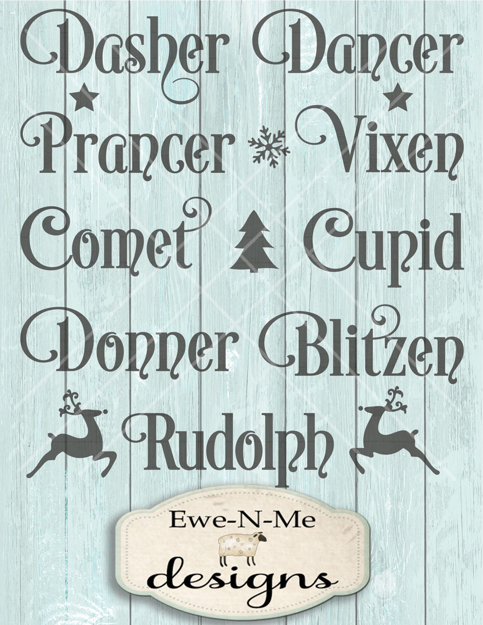 Reindeer Names SVG Cut File Reindeer SVG Reindeer Names - Etsy