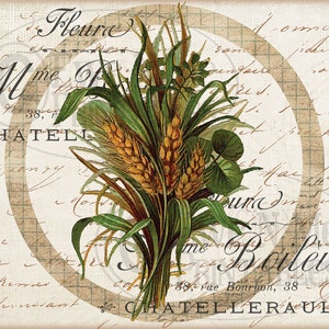 Printable French Country Wall Decor Fall Wheat - Farmhouse - Printable ...