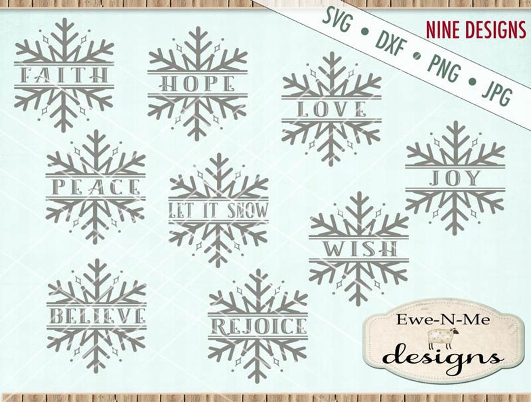 Snowflake Svg Bundle - Split Snowflake Svg - Christmas Svg Bundle ...