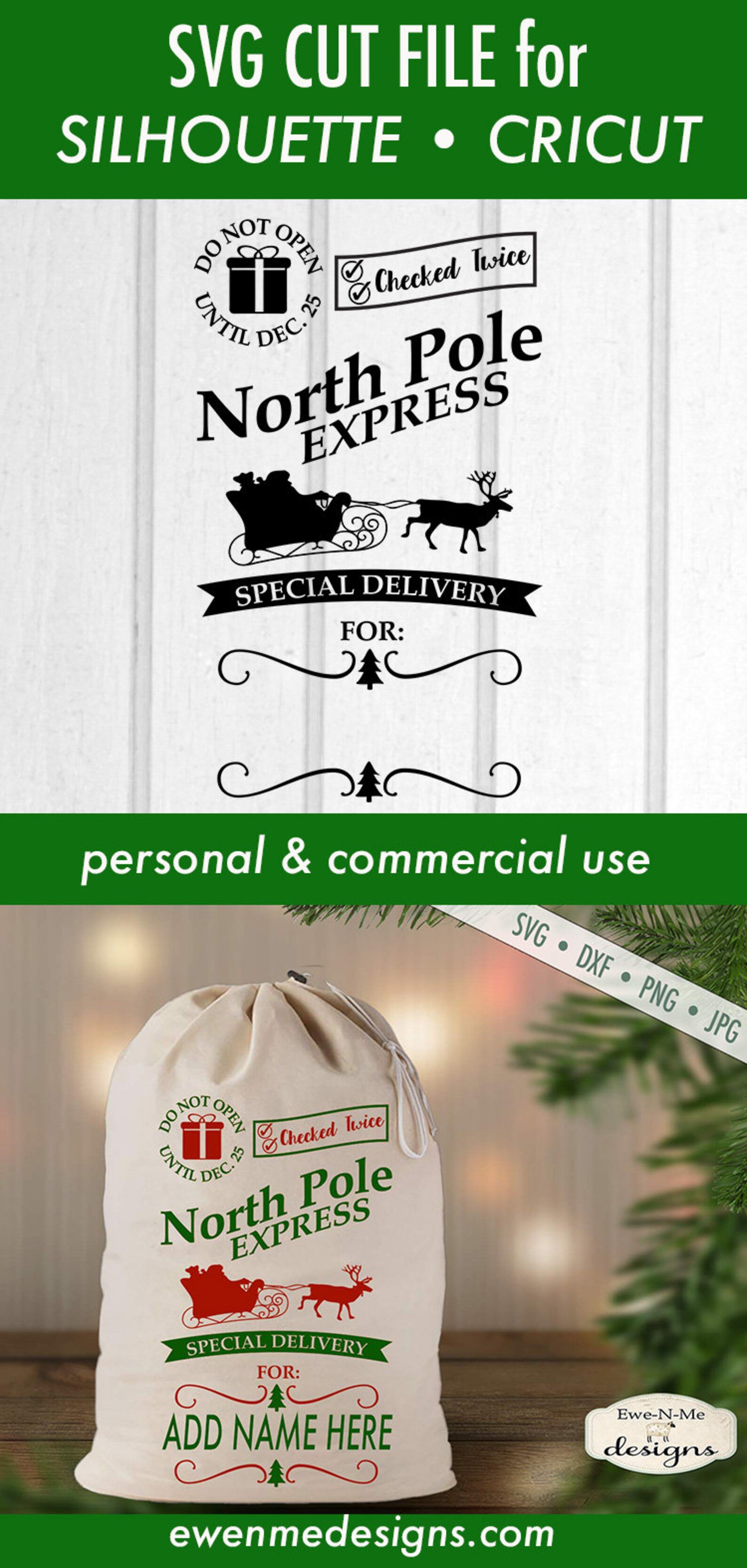 Santa Sack SVG Santa Bag SVG Gift Bag SVG North Pole Svg - Etsy