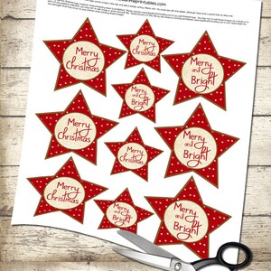 Star Shaped Printable Christmas Hang Tags - Star - Merry Christmas ...