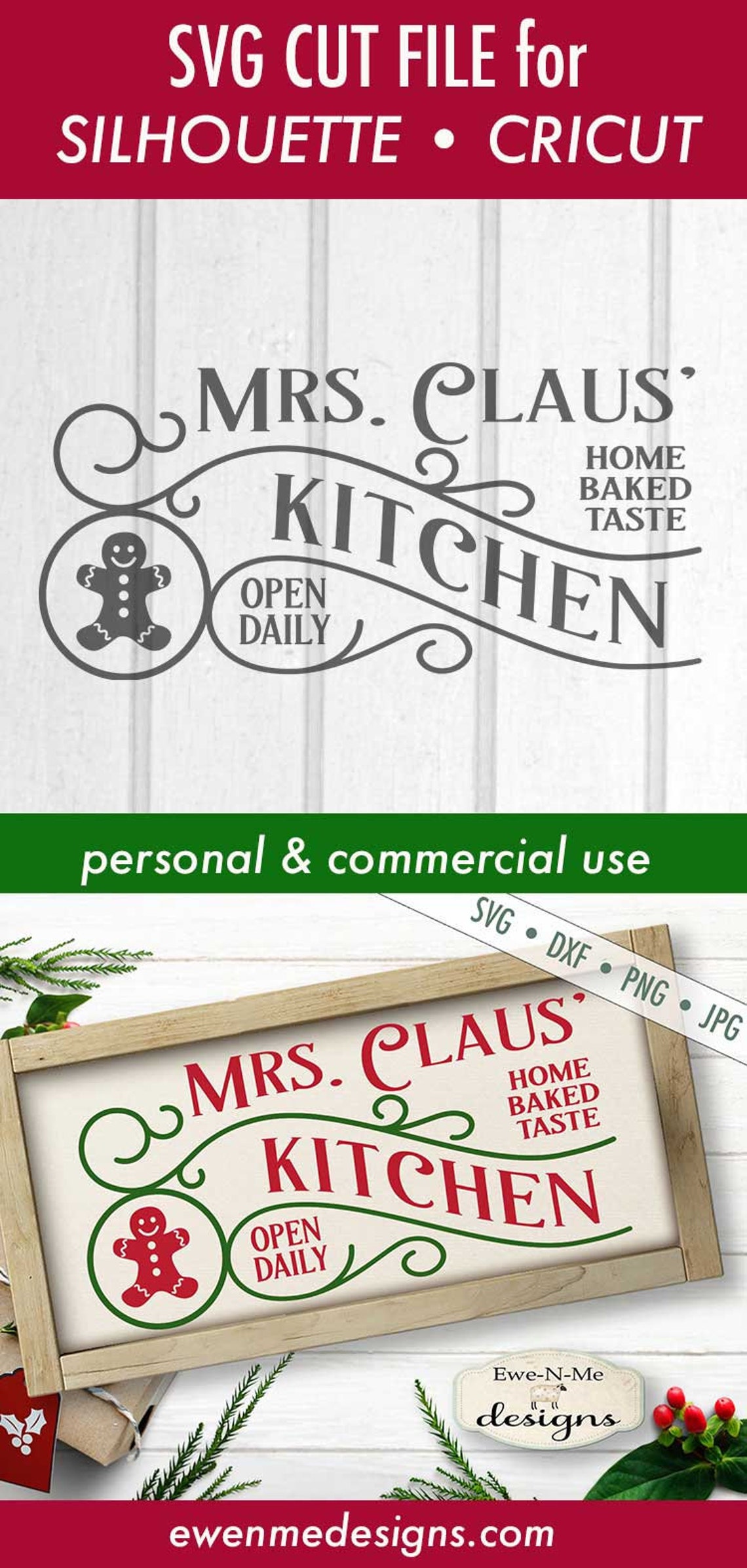 Mrs Claus SVG Mrs Claus Kitchen Svg Christmas Svg - Etsy