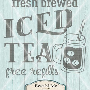 Iced Tea SVG Iced Tea Free Refills SVG Diner Style Iced Tea Cutting ...